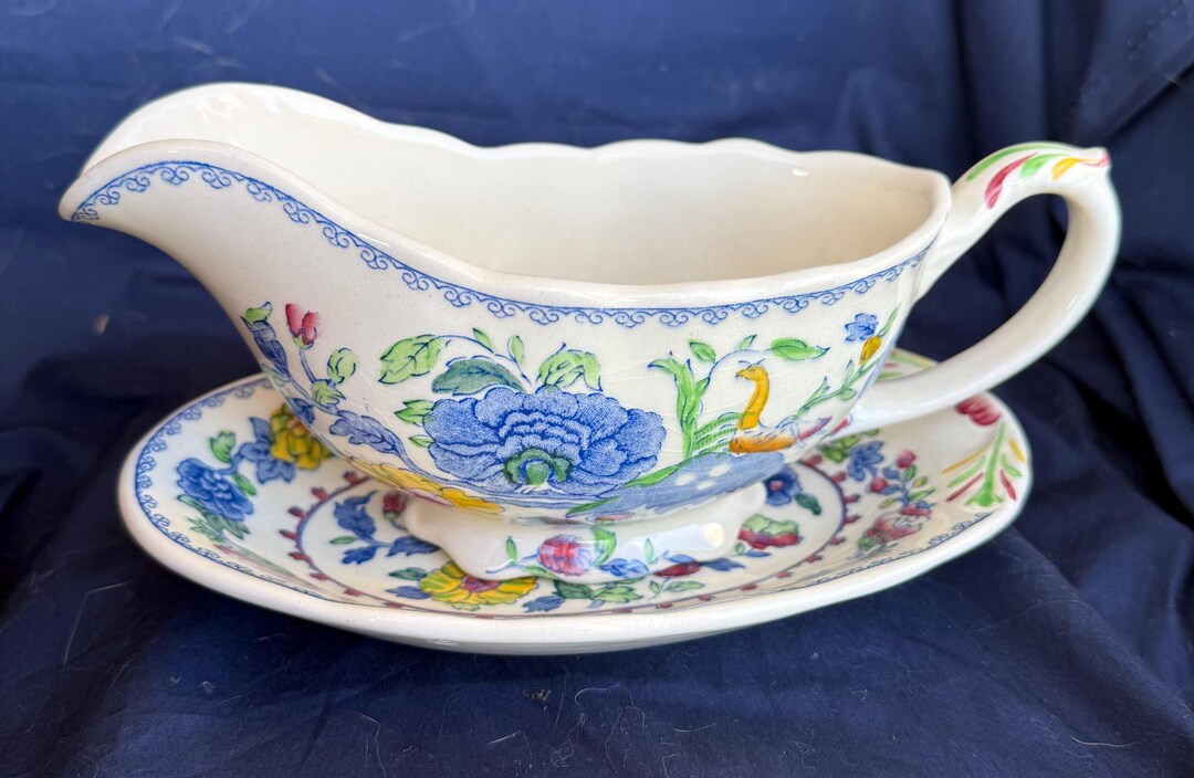 MASONS REGENCY SAUCE Boat & Stand. Heritage Masons. Traditional China ...