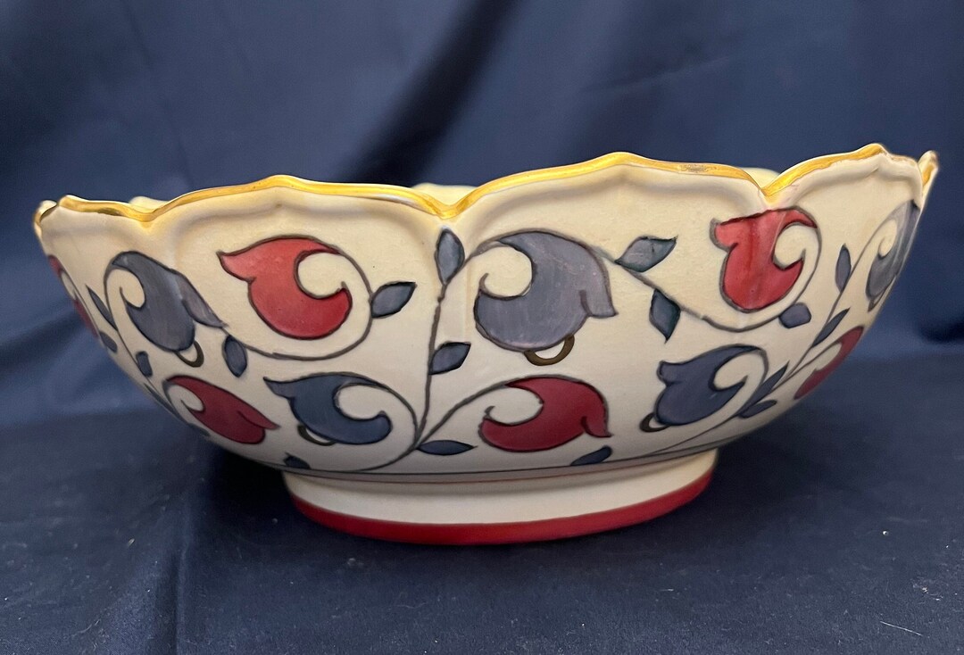 CROWN DUCAL RHEAD Bowl 1930s. Art Deco Pottery. Charlotte Rhead. Highly ...