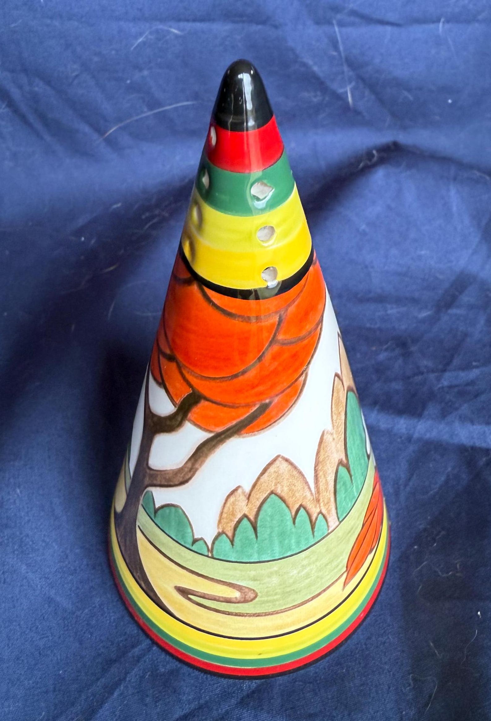 CLARICE CLIFF LIMBERLOST Conical Sugar Sifter. Centenary Tribute From ...
