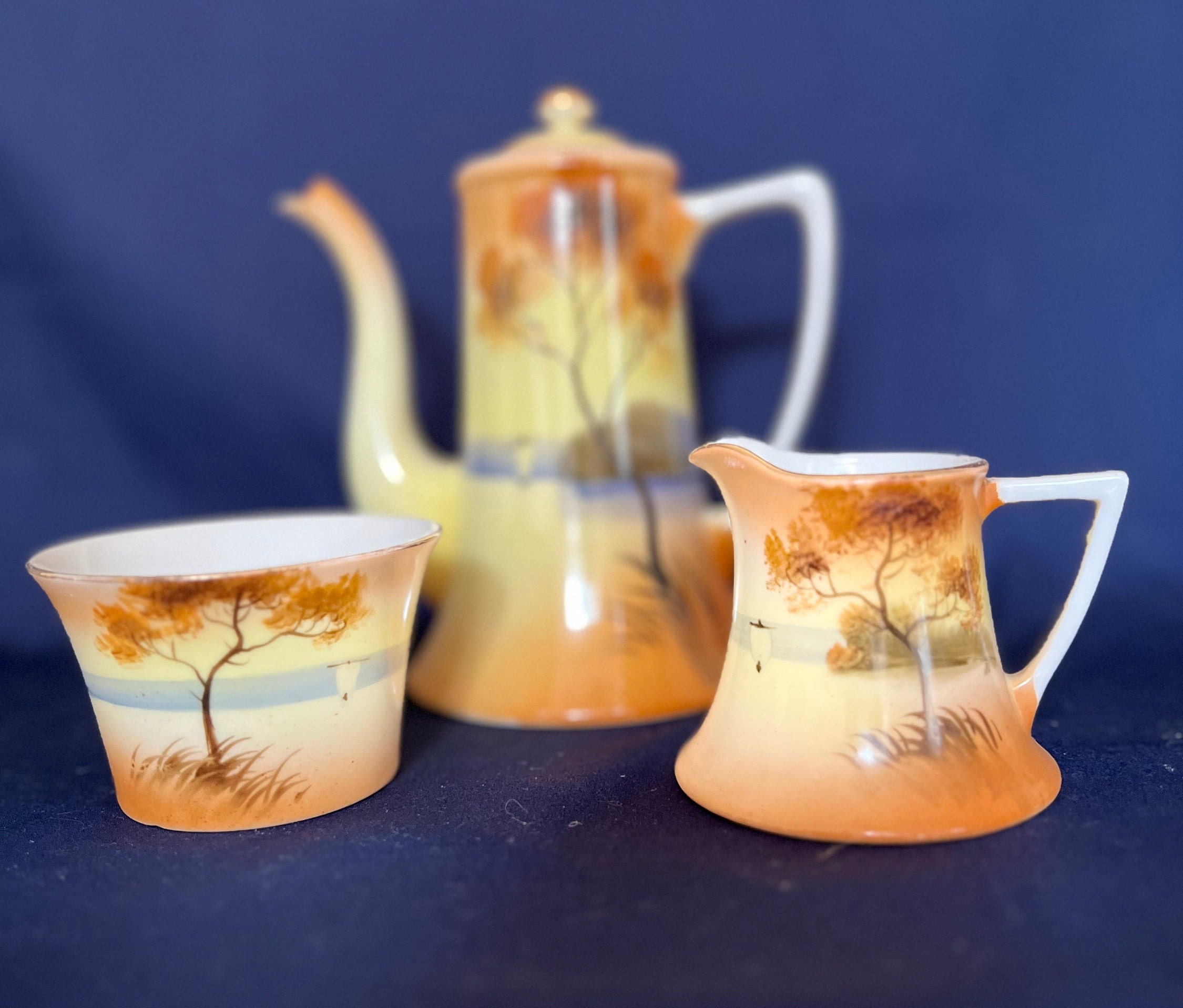 NORITAKE COFFEE SET. Coffee Pot Jug Sugar Bowl 6 - Etsy