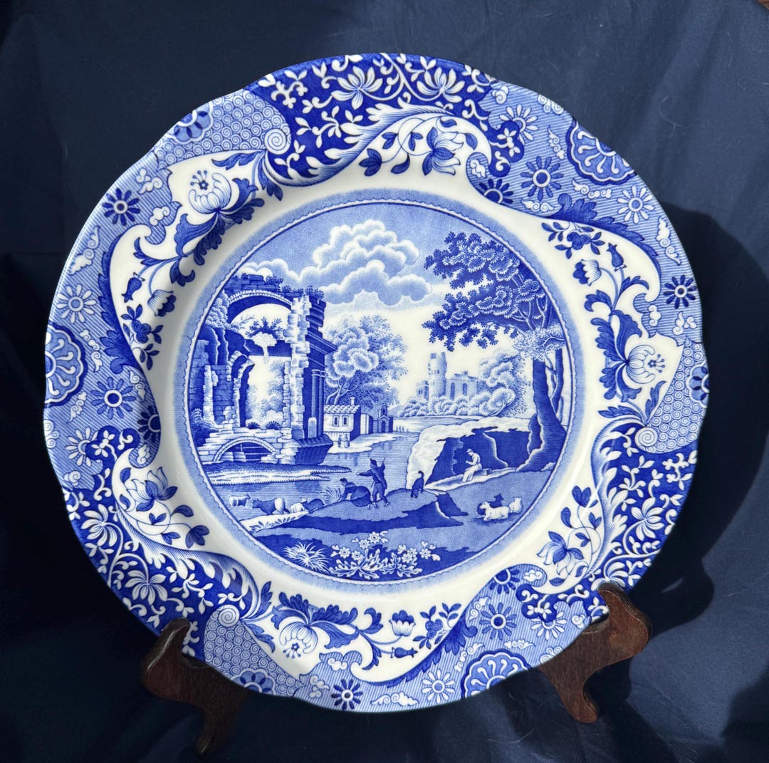 SPODE ITALIAN DINNER Plate 27cm. Classic Spode Italian Pattern. Blue ...