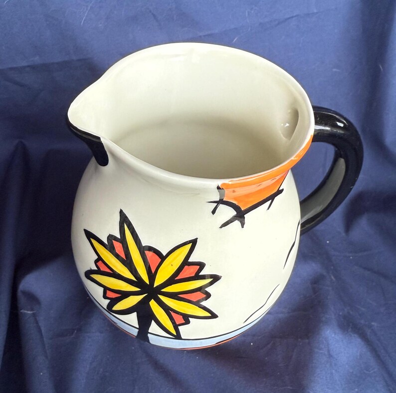 LORNA BAILEY BEACH Jug 15.5cm. Modern Art Deco. Hand Painted ...