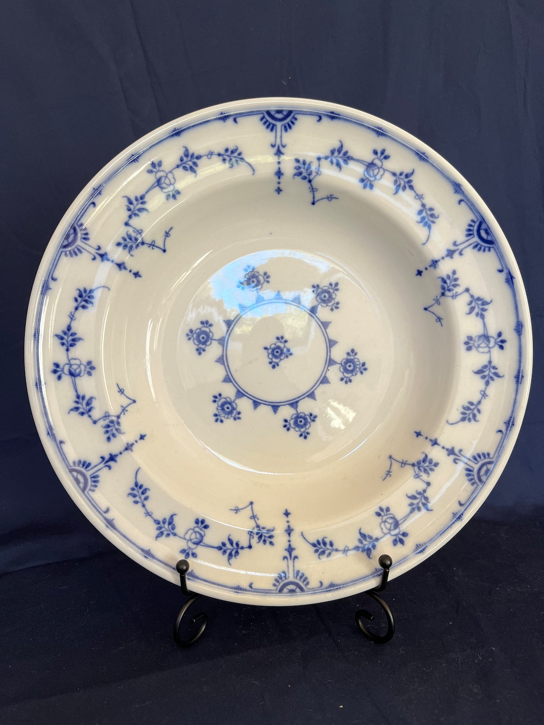MINTON DANISH Blue and White Deep Plate. 26cm Diameter. - Etsy