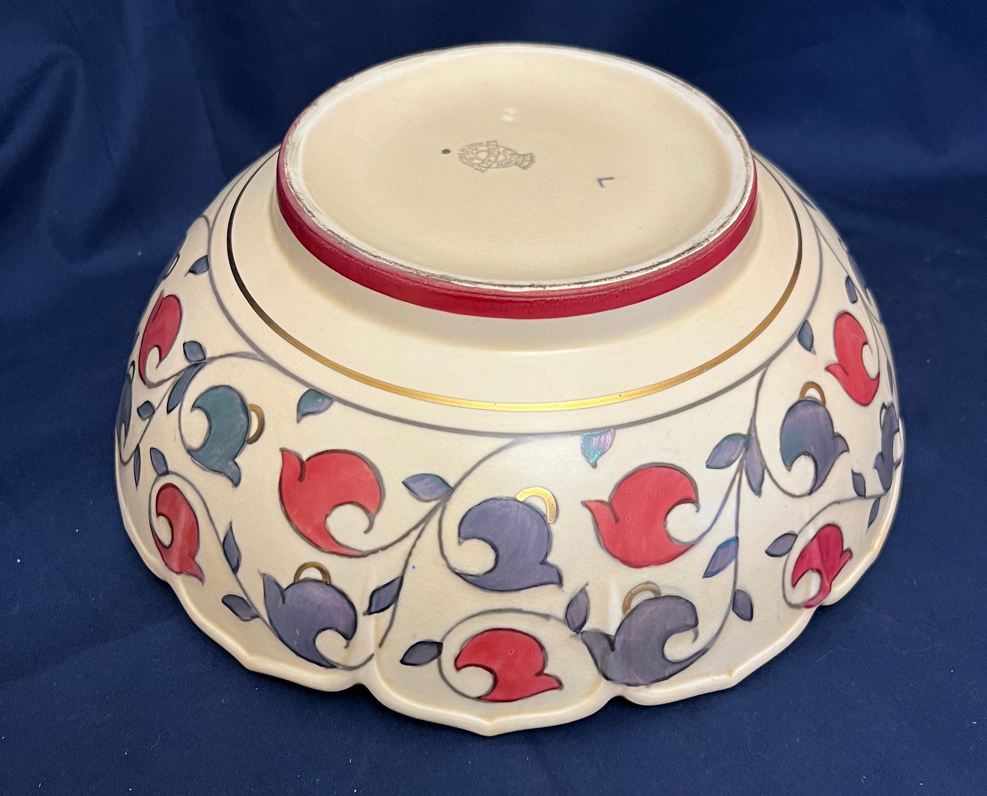 CROWN DUCAL RHEAD Bowl 1930s. Art Deco Pottery. Charlotte Rhead. Highly ...
