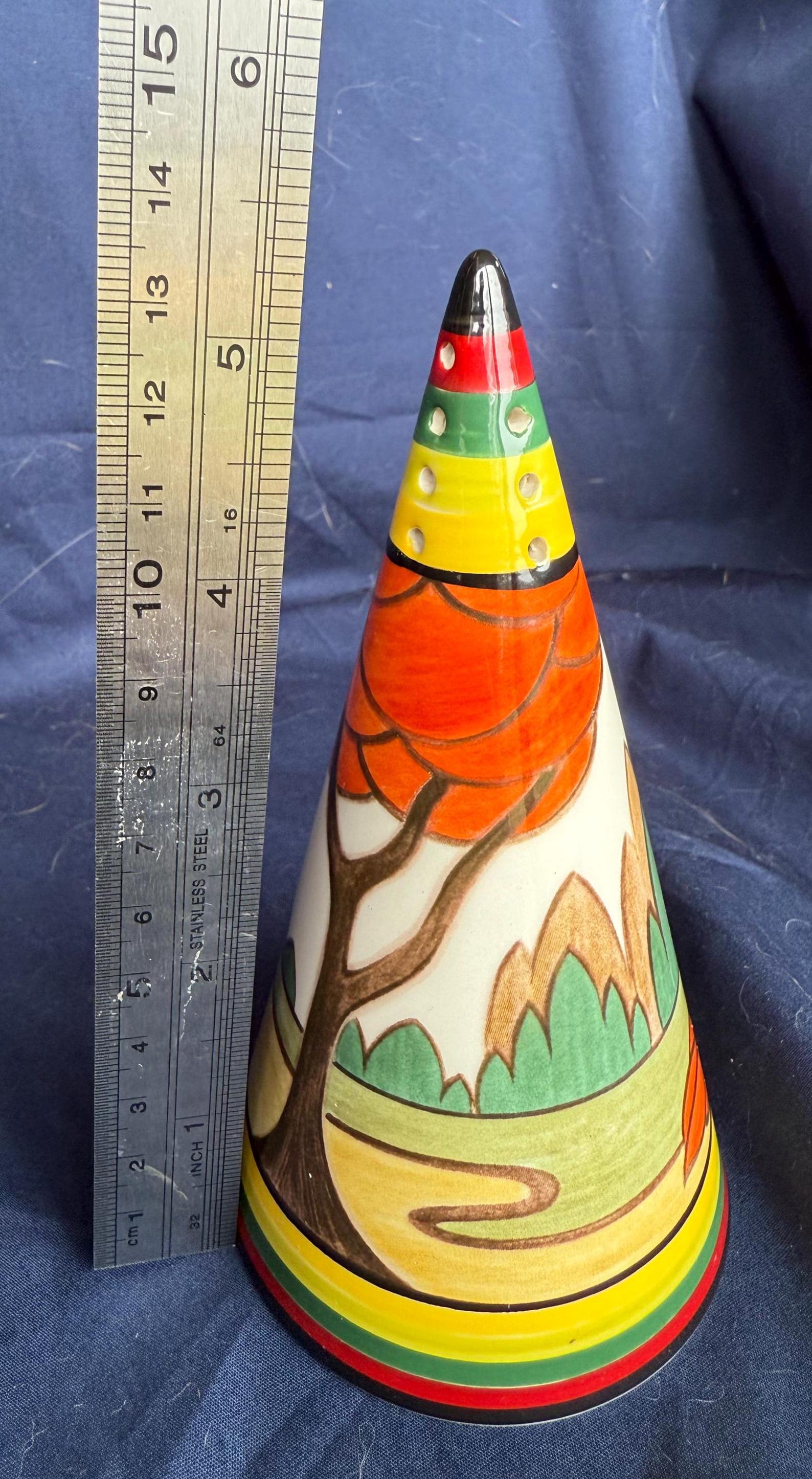 CLARICE CLIFF LIMBERLOST Conical Sugar Sifter. Centenary Tribute From ...