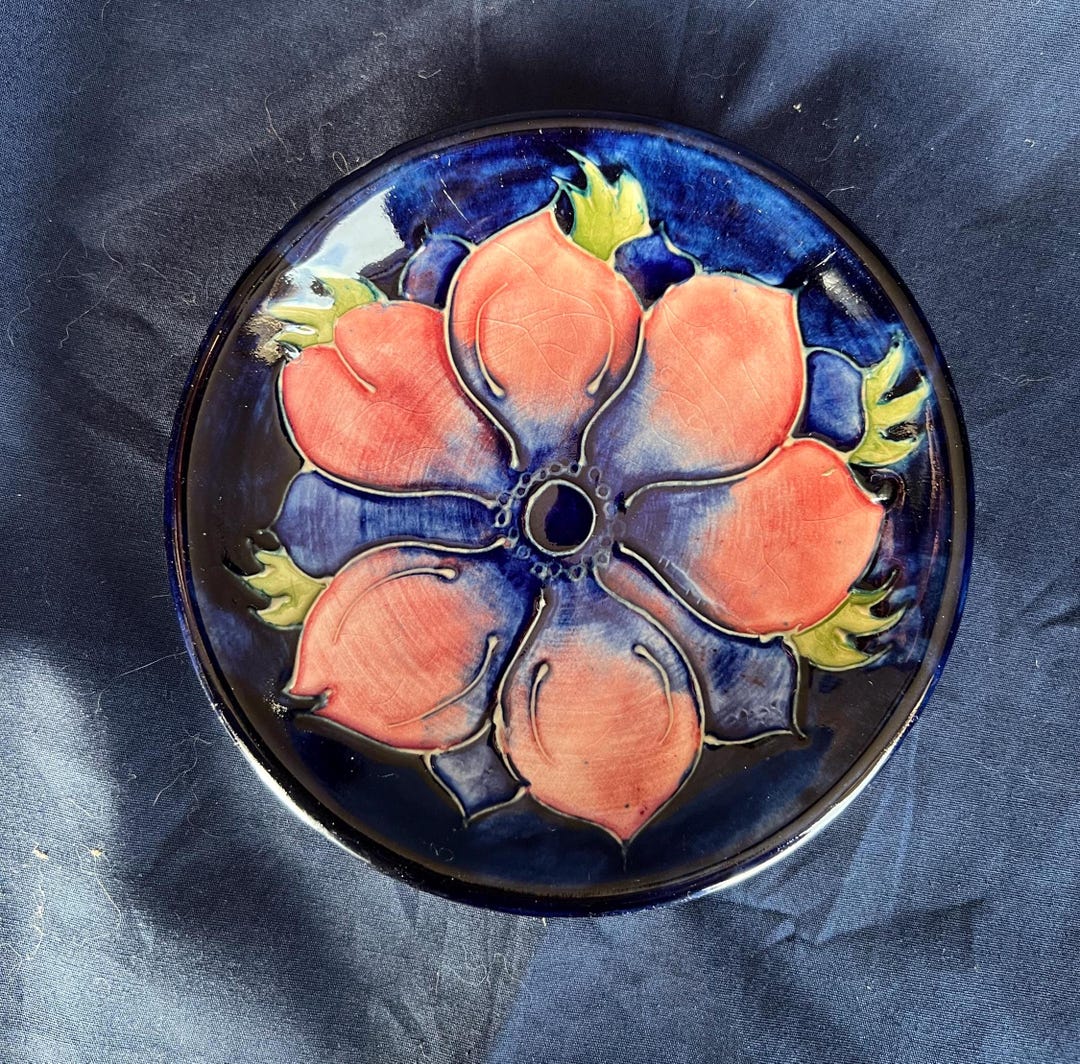 MOORCROFT PIN DISH Anemone Pattern. Classic Moorcroft Pattern. Pottery ...