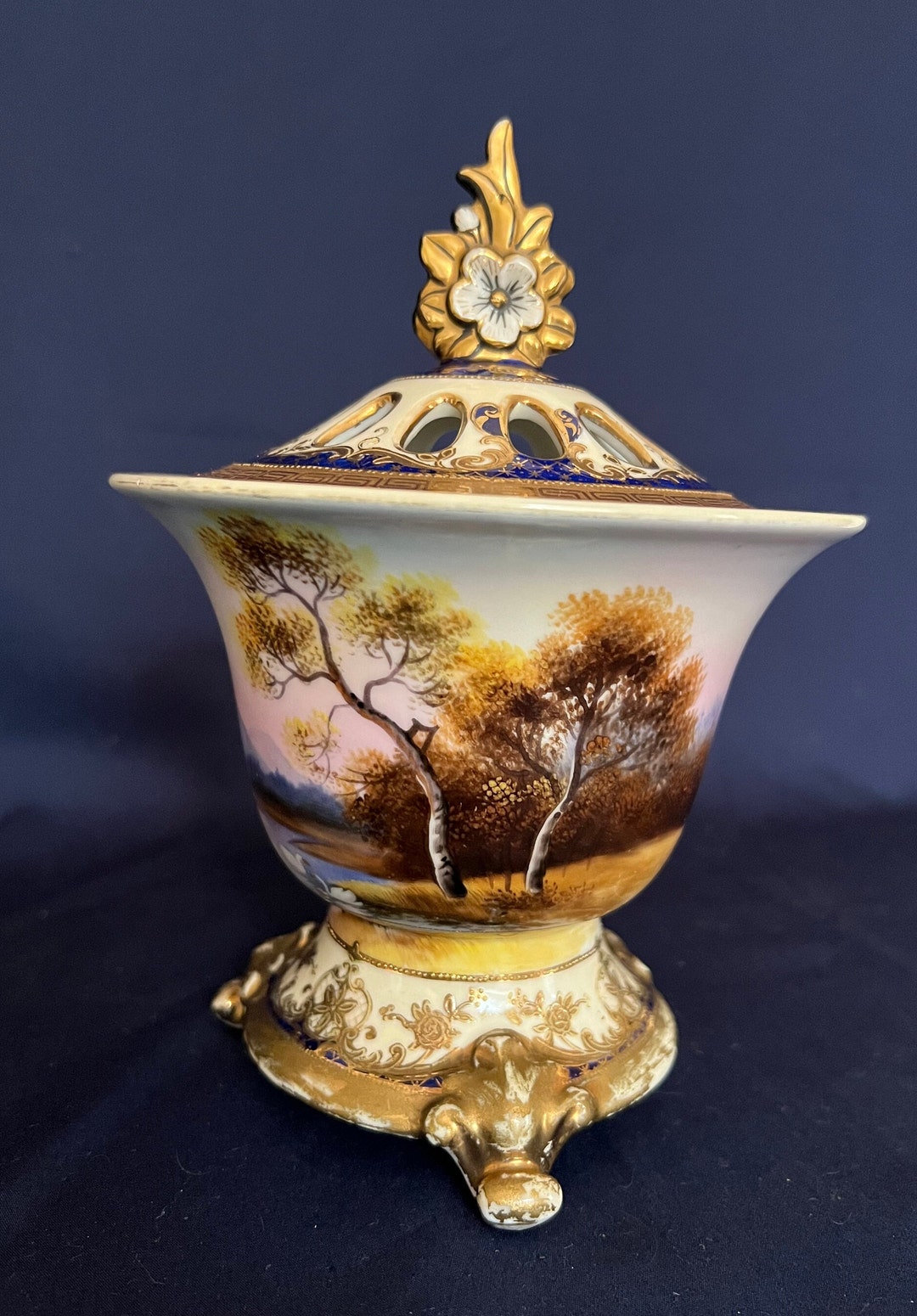 NORITAKE POT POURRI Pot. Early 20th Century. Hand Painted Noritake ...