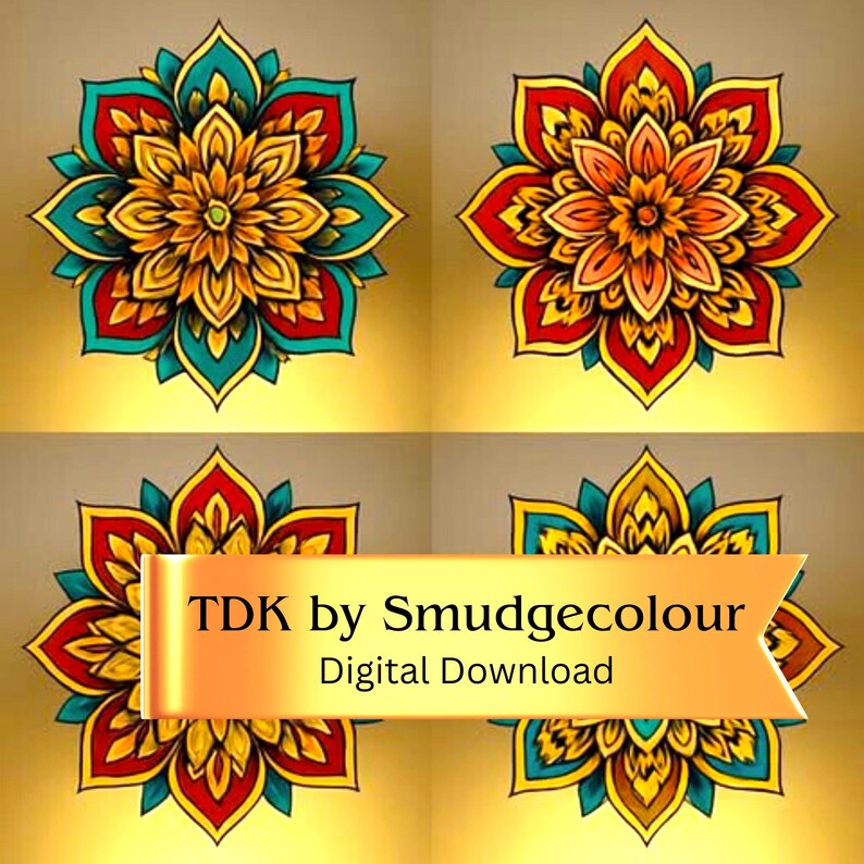 Mandala Clipart Bundle | 15+ Boho Floral Mandalas | Gold & Transparent ...