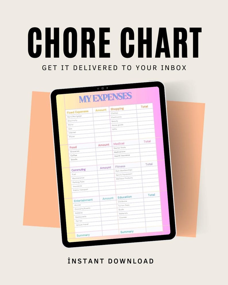Printable Bills Tracker: Monthly Expense Budget Planner (digital ...