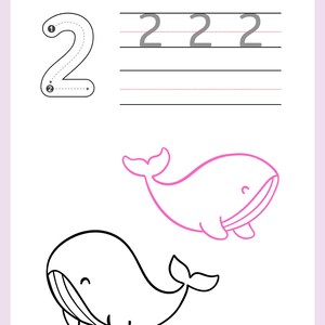 Animal Number Tracing Coloring Book: Preschool Learning (printable PDF ...