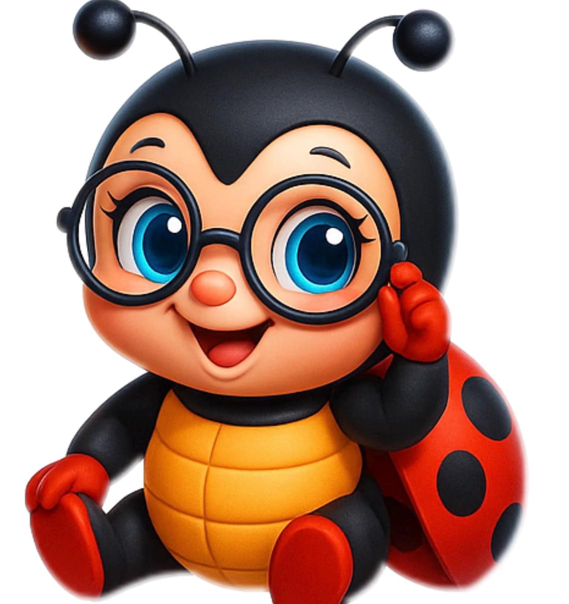 Kawaii Ladybug Clipart Set: Big Eyes Cartoon Bug PNG (digital Download ...