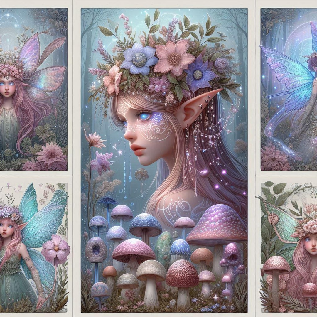 Fairycore Poster Set: Elves & Enchanted Forest Art (digital Download ...