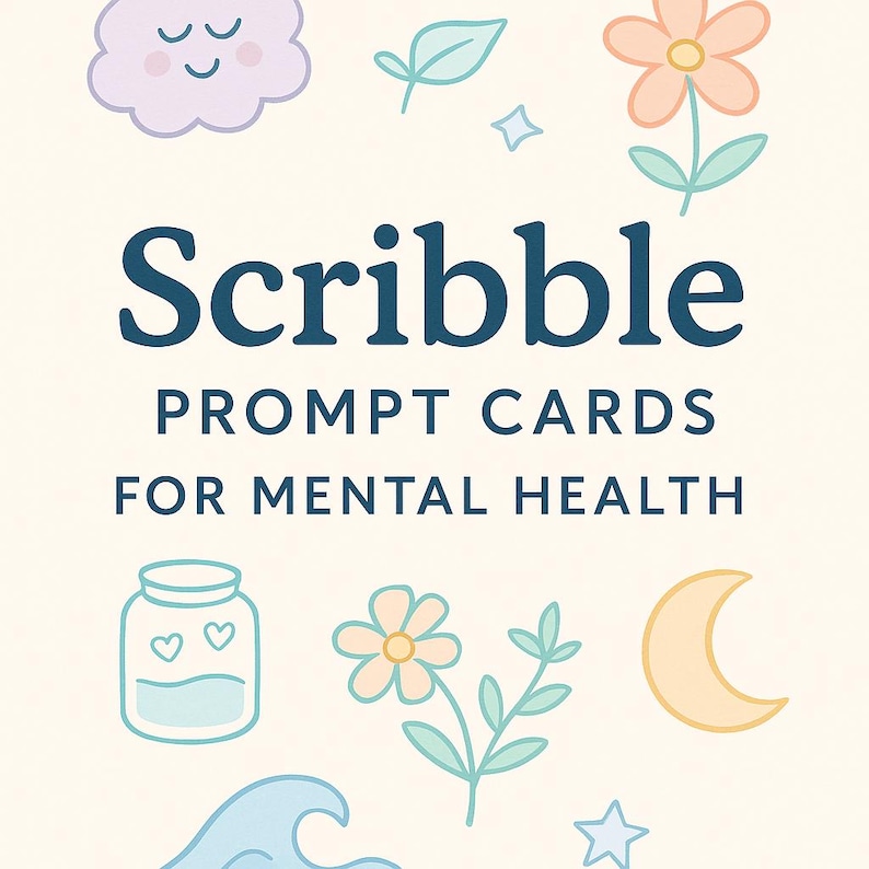 50 Scribble Prompt Cards for Mental Health – Mindful Drawing Activities ...