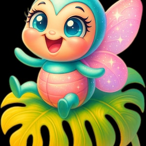 Cute Lad Ladybug Clipart Set – Big Eyes Kawaii Bug Stickers ...