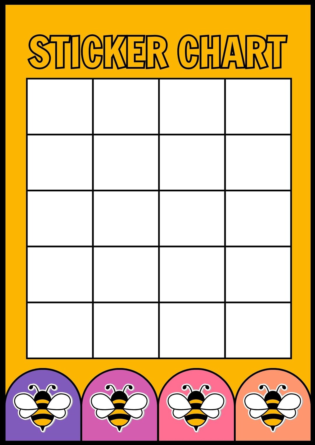 Sticker Chart for Kids – Printable Reward System, Behavior Tracker ...