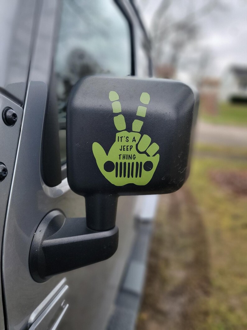 Jeep Mirror Handprint Peace Sign Hand Wave Decal set of 2 - Etsy