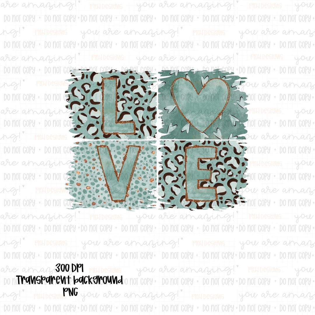 Love PNG | Sage Valentine LOVE Design | Leopard Love PNG | Valentine ...
