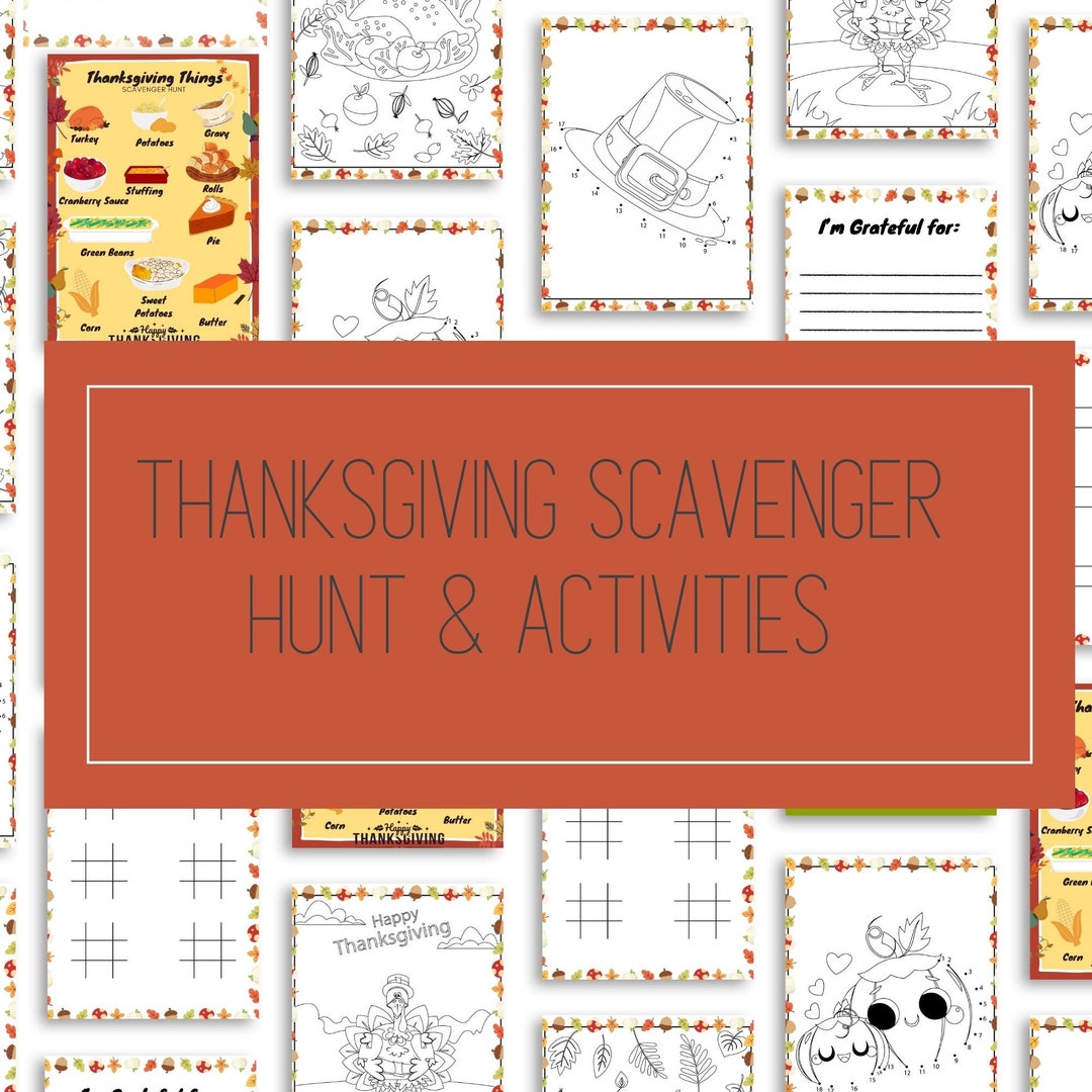 Thanksgiving Activity Printable, Thanksgiving Scavenger Hunt, Kids ...
