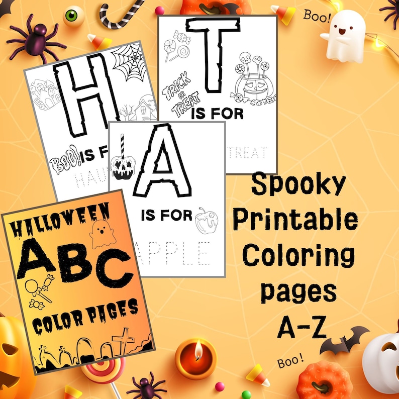 Printable Alphabet Coloring Sheets for Kids | Halloween Learning Fun ...
