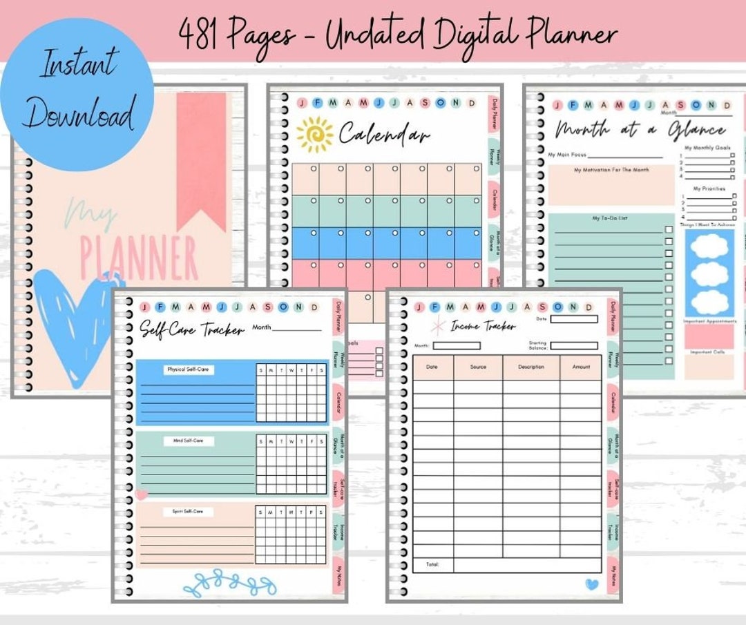 Undated Digital Planner for Goodnotes, Goodnotes Planner, Digital ...