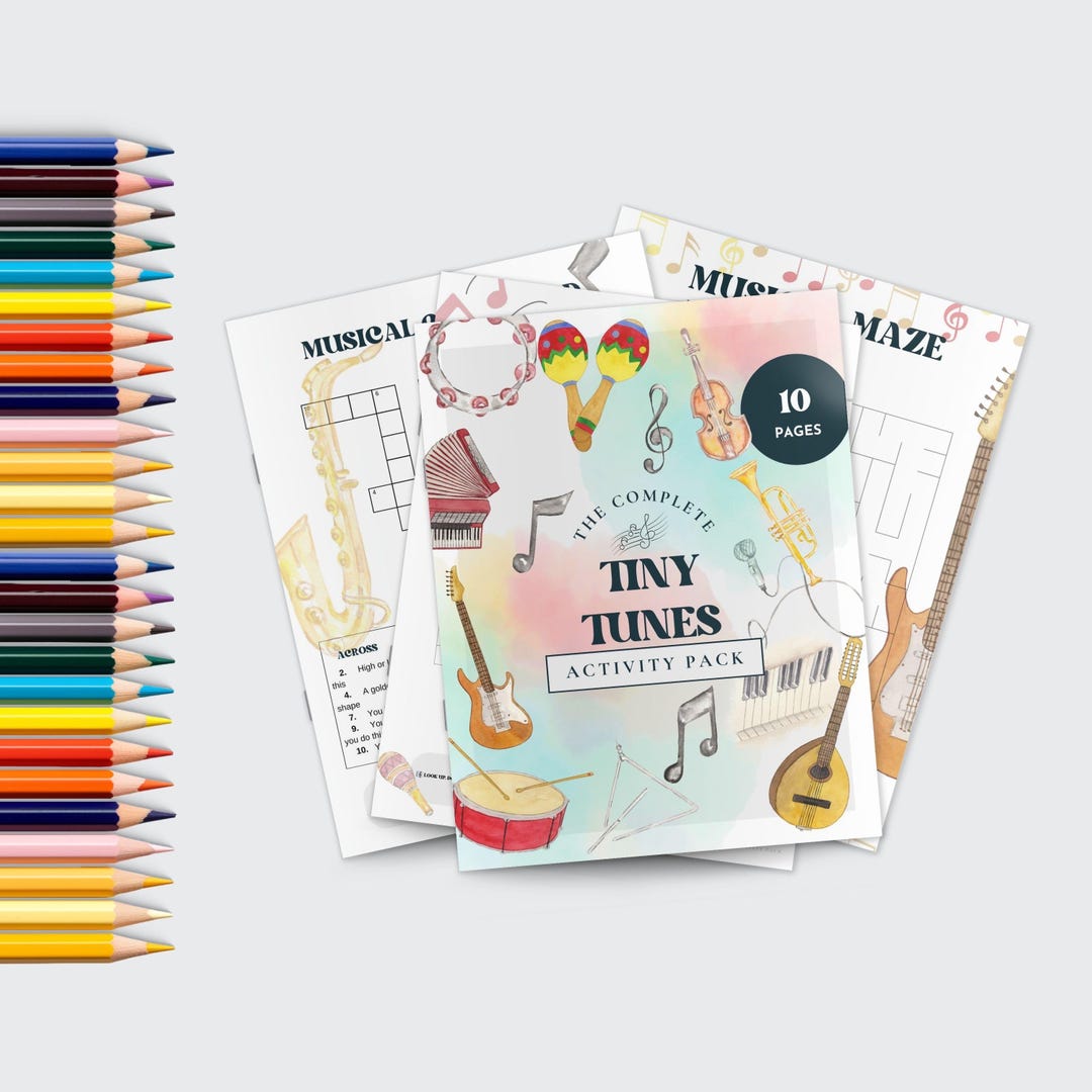 Music Themed Kids Activity Pack | Printable Worksheets, Games & Crafts ...