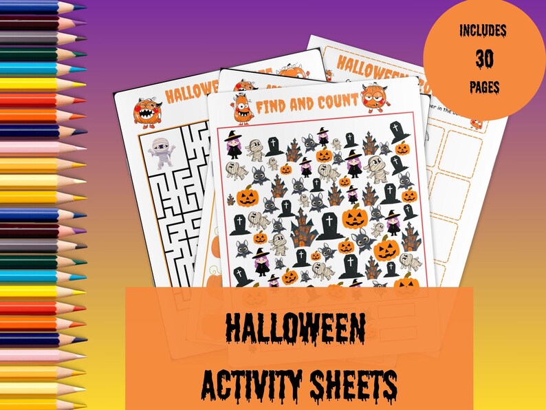 Halloween Kids Activity Pack | Printable Worksheets for Kids | Mazes ...