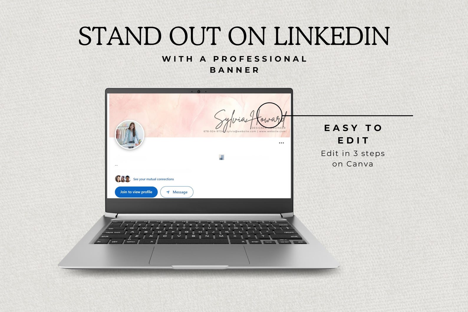 Linkedin Cover Template, Watercolor Blue, INSTANT DOWNLOAD, 4 Linkedin ...