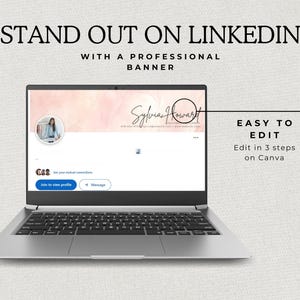 Linkedin Cover Template, Watercolor Blue, INSTANT DOWNLOAD, 4 Linkedin ...