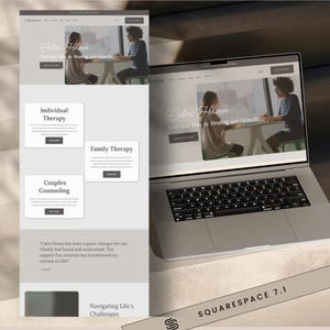 Squarespace Template Therapy, Muted Colors, Therapist Website, Wellness ...