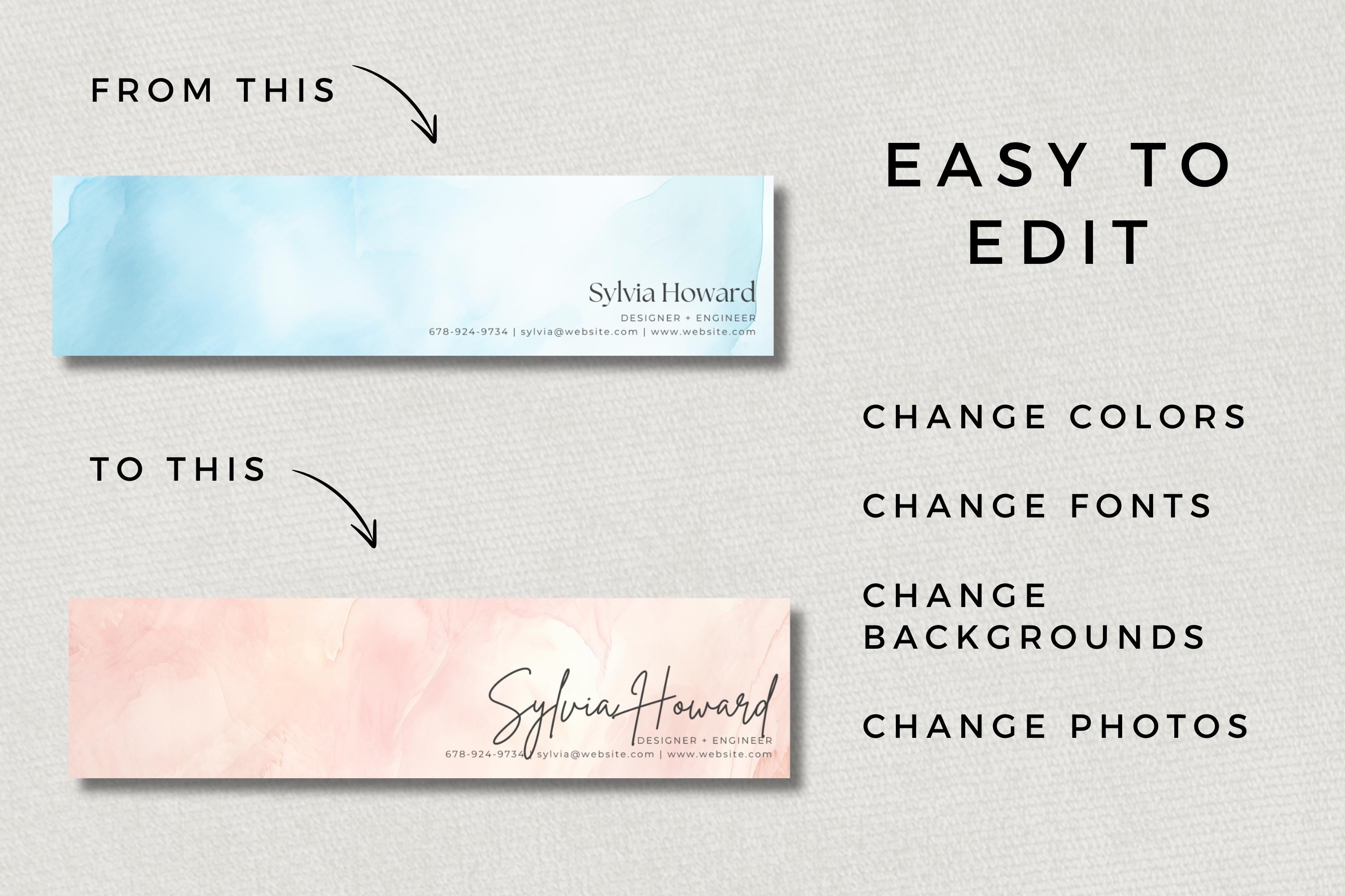 Linkedin Cover Template, Watercolor Blue, INSTANT DOWNLOAD, 4 Linkedin ...