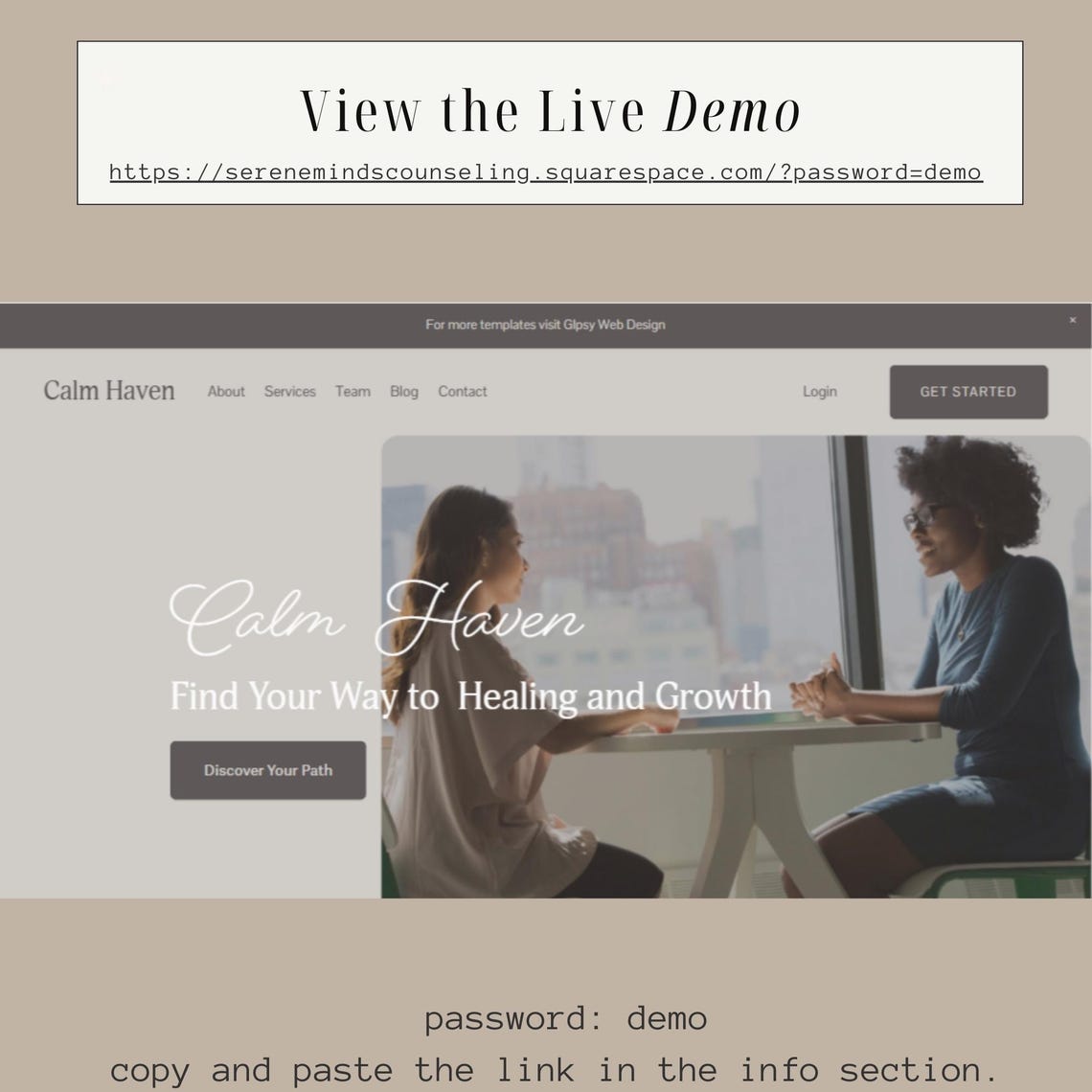 Squarespace Template Therapy, Muted Colors, Therapist Website, Wellness ...