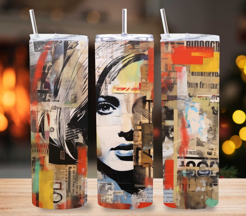 Artist Life 20oz Skinny Tumbler Collage Sublimation Designs Etsy