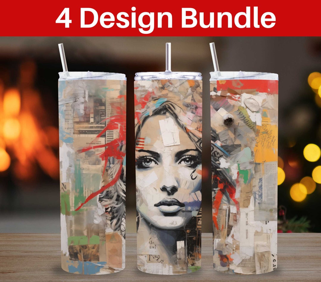 Artist Life 20oz Skinny Tumbler Collage Sublimation Designs Etsy