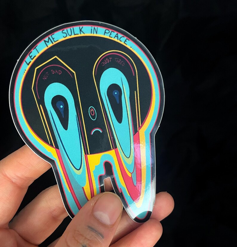 Melting Face/burnout Stickers/not Sad, Just Tired/psychedelic Dripping ...