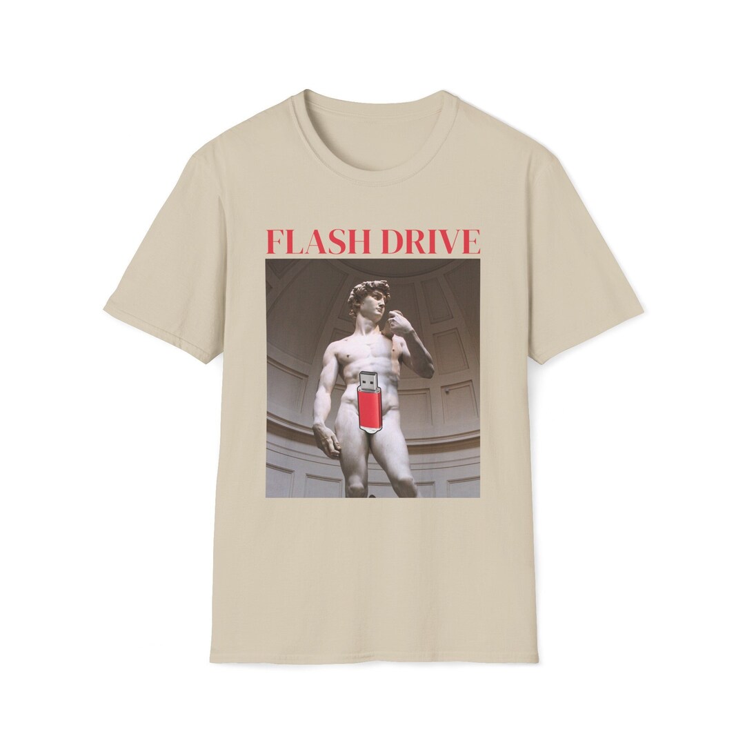 USB Flash Drive Shirt, Michelangelo Shirt, Michelangelo Statue, Funny ...