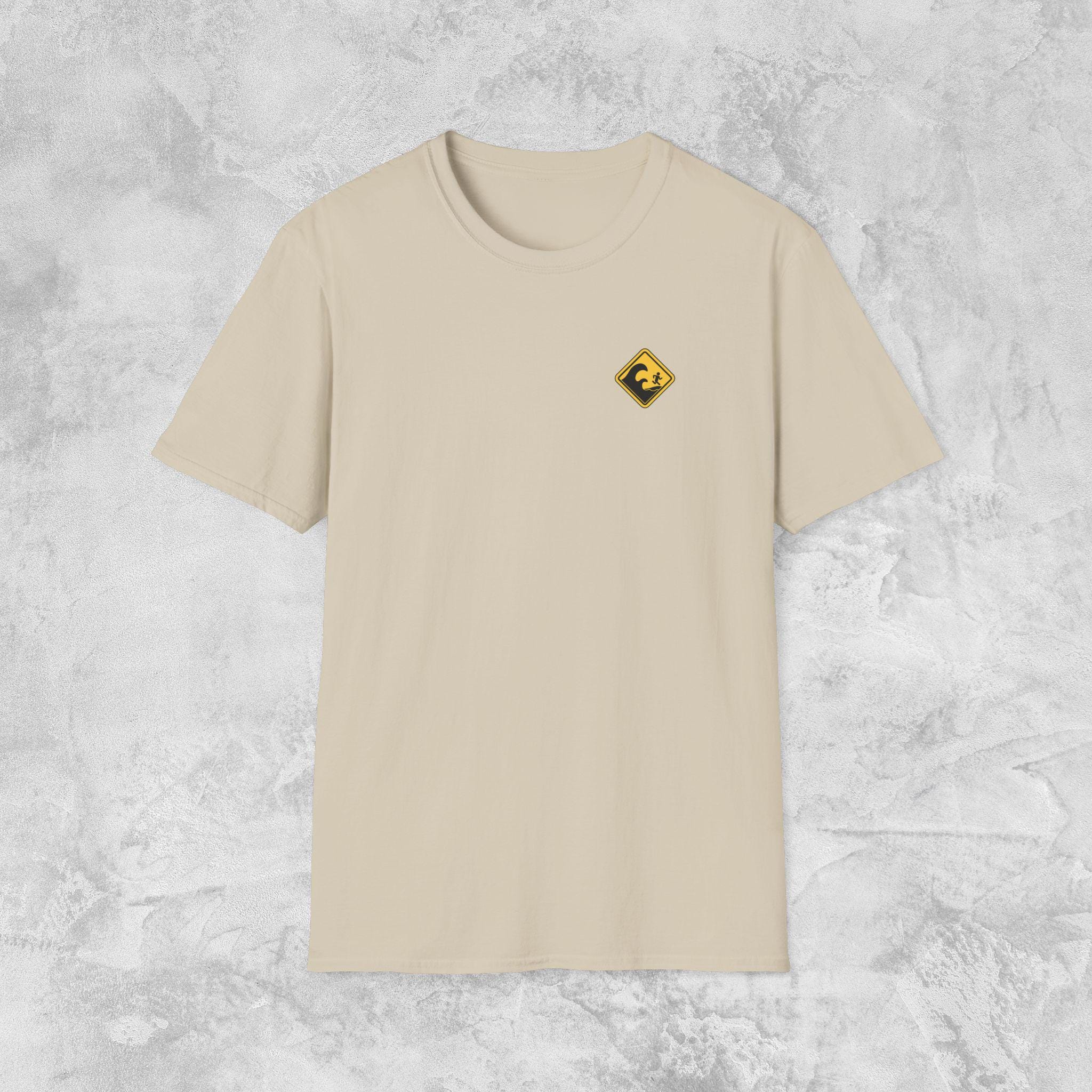 Tsunami Warning Sign Shirt, Beach Sign, Surfing Gift, Funny Surfer ...