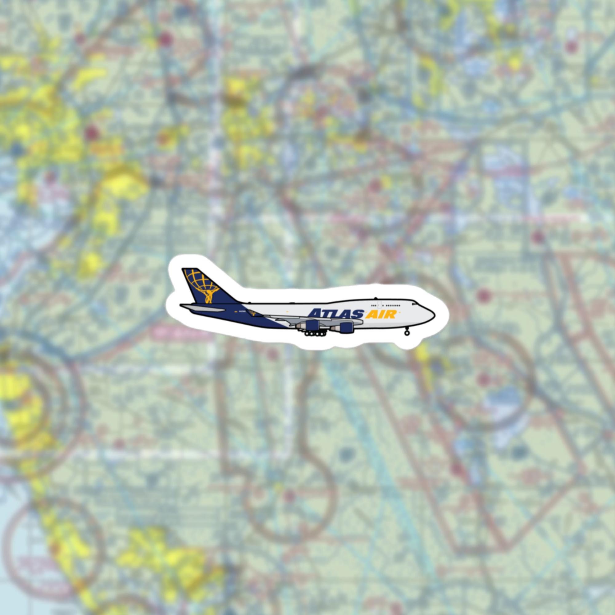 Atlas Air Boeing 747-400 Vinyl Decal - Premium Cargo Jet Sticker for ...