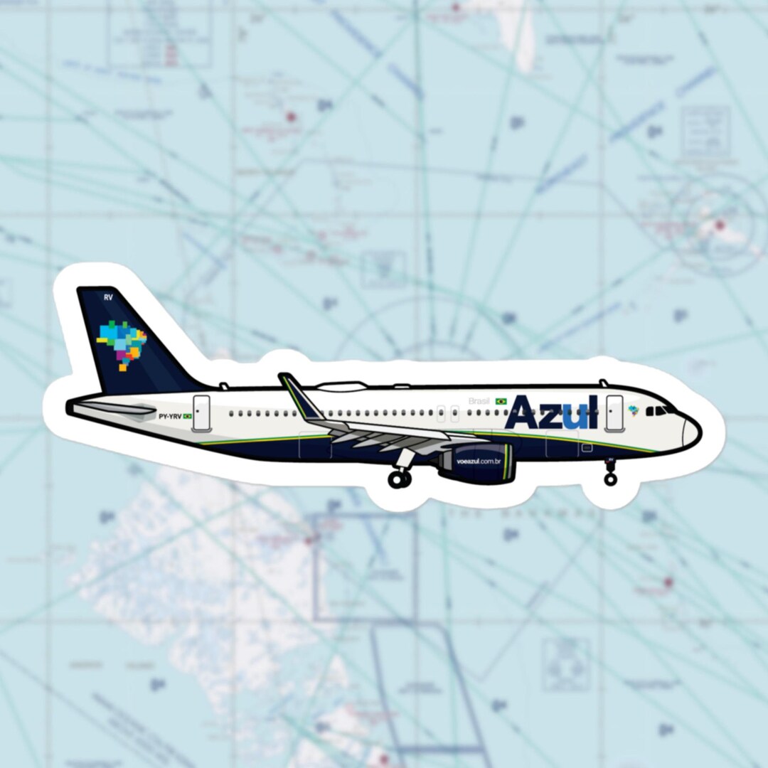 Azul A320 Aircraft Decal - Vibrant Travel-inspired Vinyl Sticker for ...