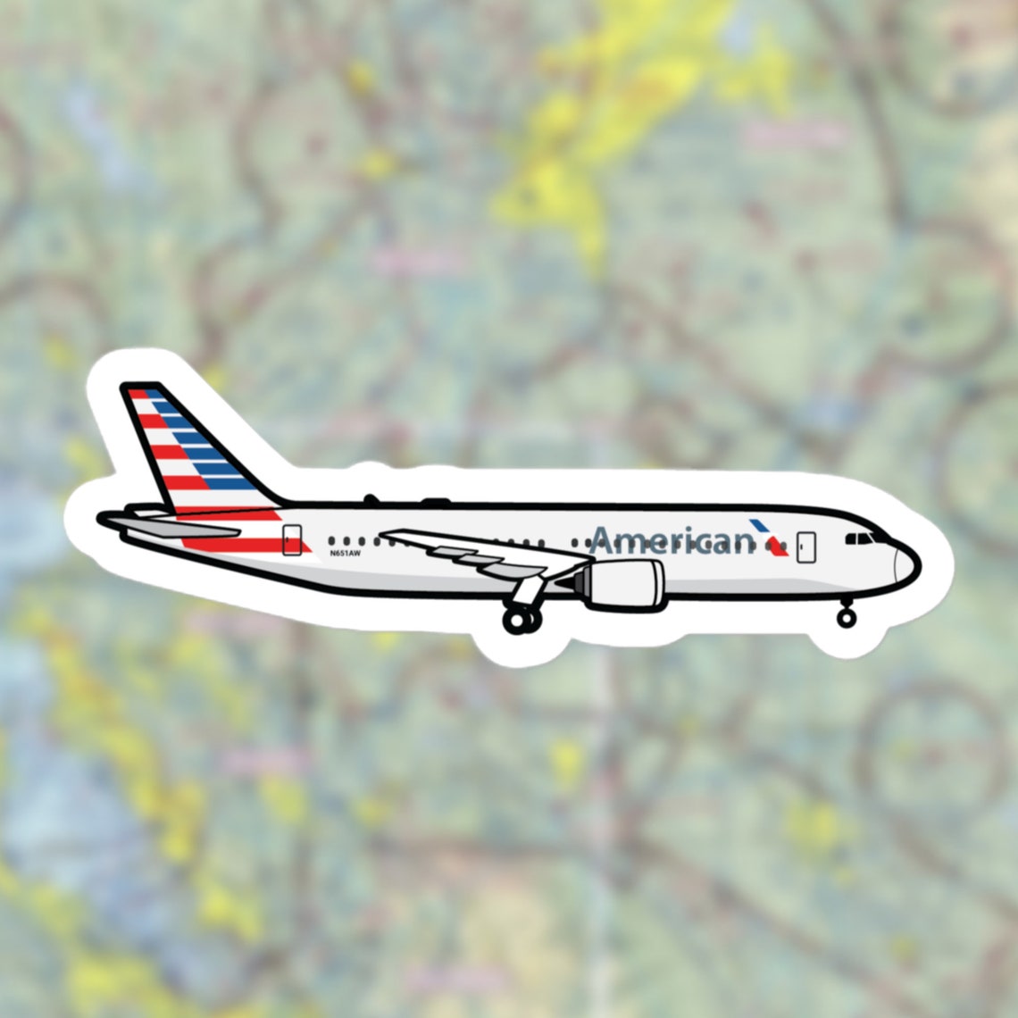American Airlines A320 Sticker Decal - Etsy