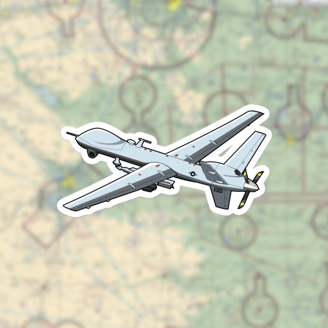 General Atomics MQ-9 Reaper UAV Sticker - Military Drone Decal for ...