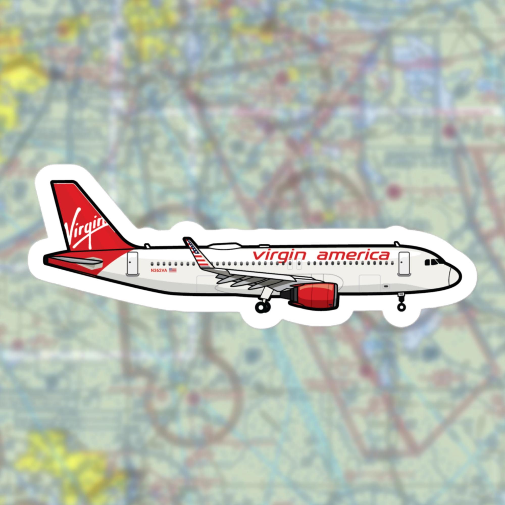 Virgin Airlines A320 Airplane Decal - Vinyl Sticker for Aviation ...