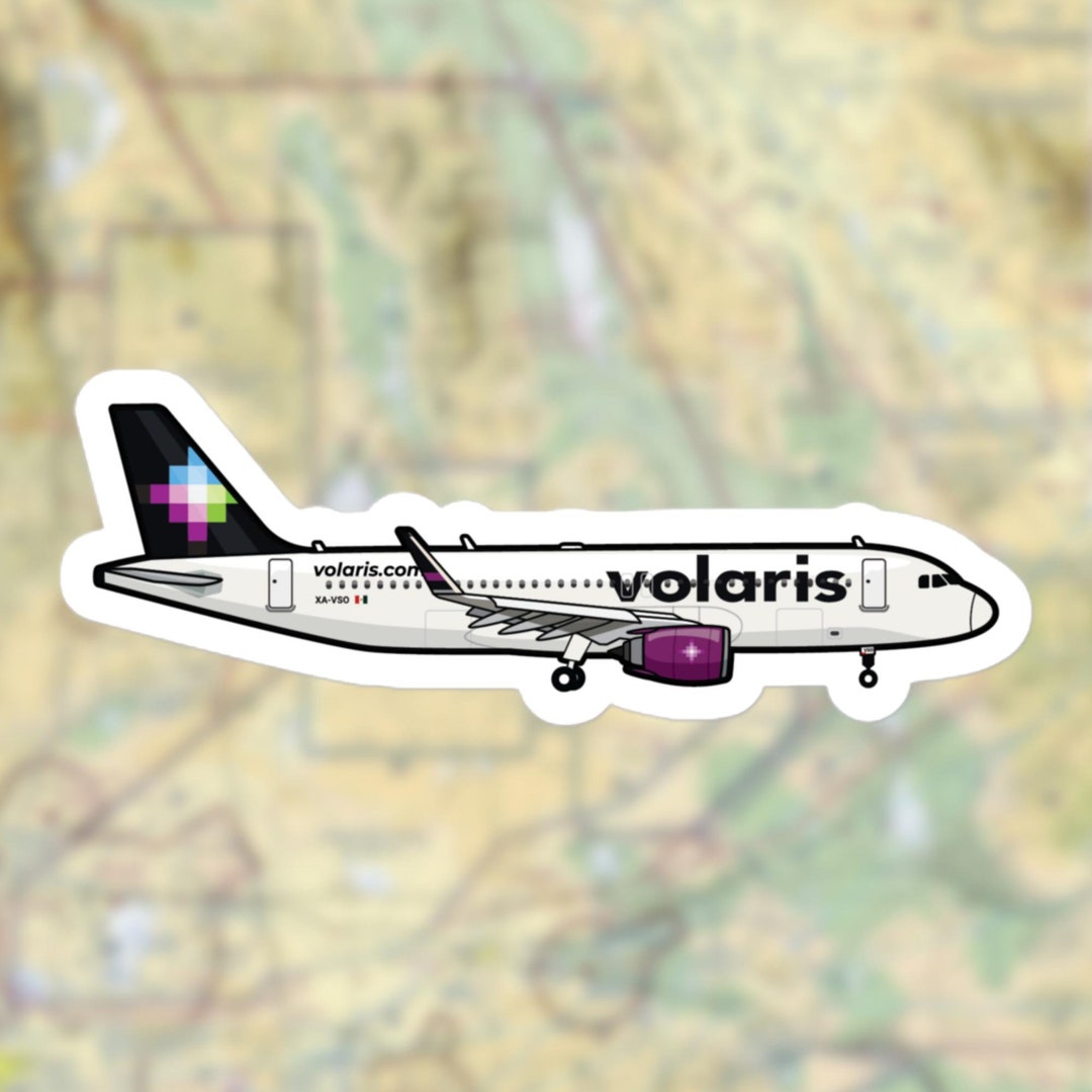 Volaris A320 Aircraft Vinyl Decal - Vibrant Airline Sticker for Plane ...