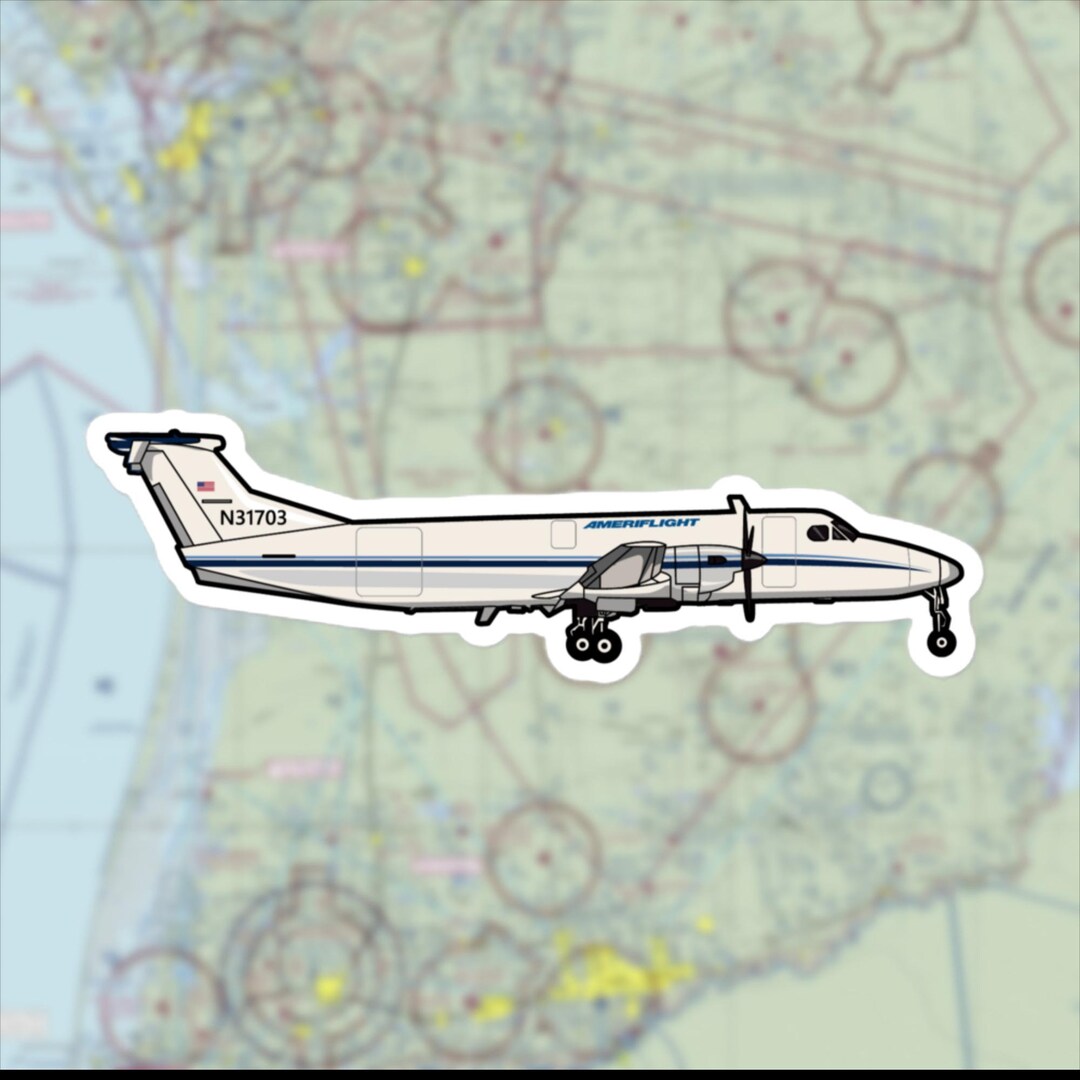 Ameriflight BE1900 Cargo Plane Decal - Vinyl Sticker for Cargo Pilots ...