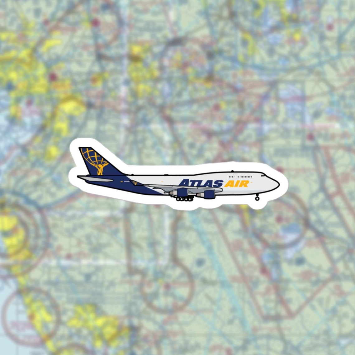 Atlas Air Boeing 747-400 Vinyl Decal - Premium Cargo Jet Sticker for ...