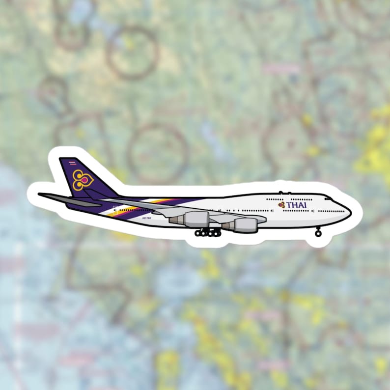 Thai Airways Boeing 747-400 Decal Vibrant Aircraft Vinyl Sticker for ...