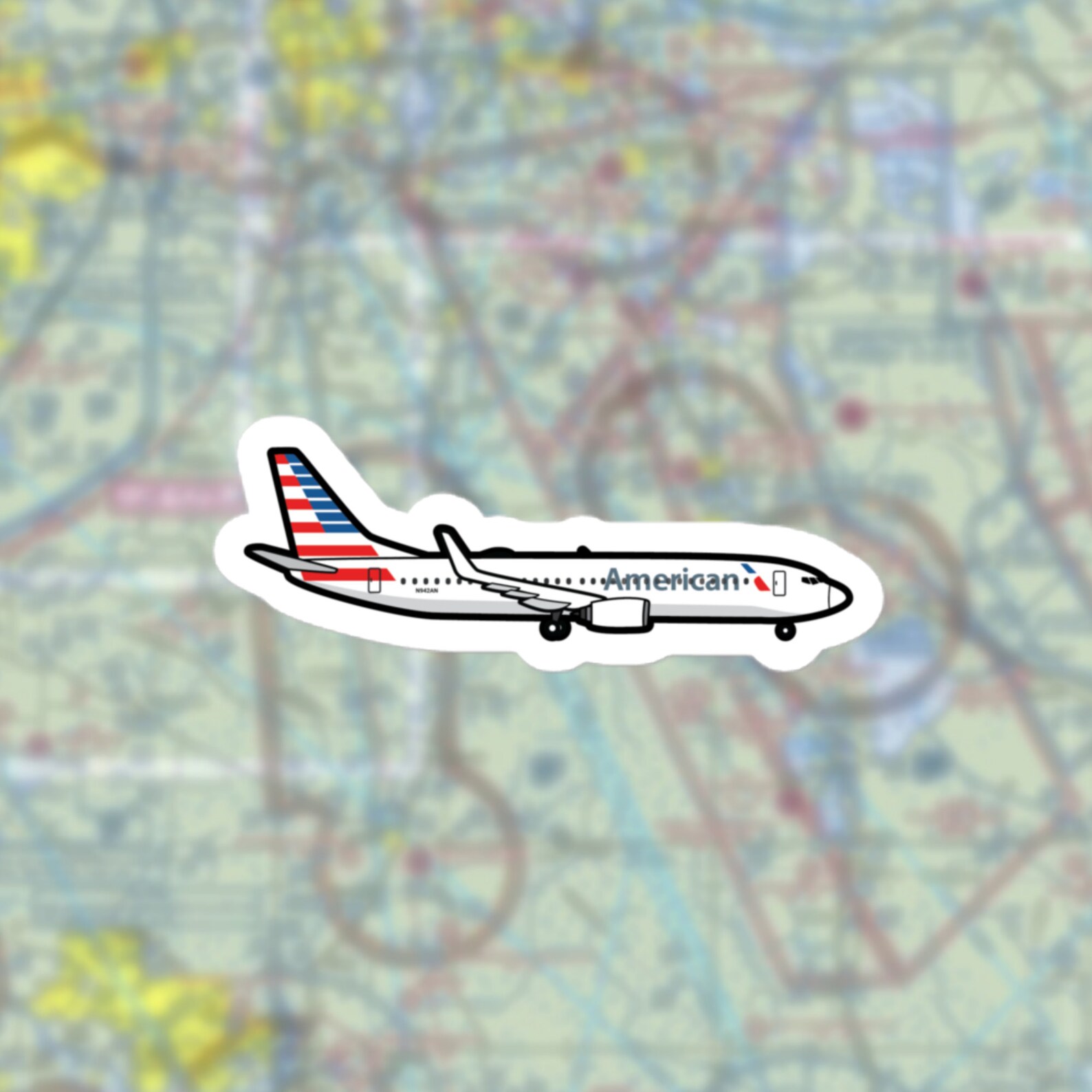 American 737 Sticker Decal - Etsy