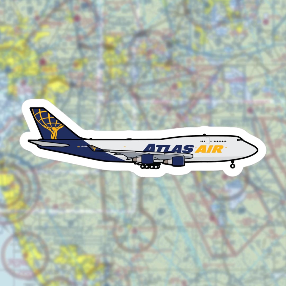 Atlas Air Boeing 747-400 Vinyl Decal - Premium Cargo Jet Sticker for ...