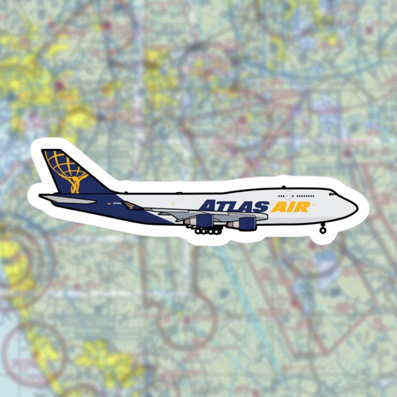 Atlas Air Boeing 747-400 Vinyl Decal - Premium Cargo Jet Sticker for ...