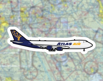 Atlas Air Boeing 747-400 Vinyl Decal - Premium Cargo Jet Sticker for ...