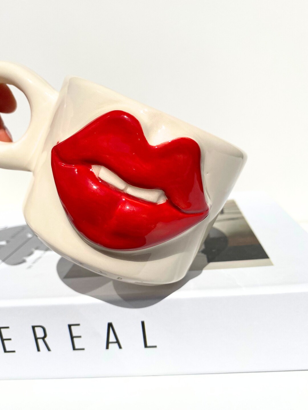 Red Lip Mug, Handmade Tea Mug, Coffee Lovers Gift, New Home Gift, Kiss ...